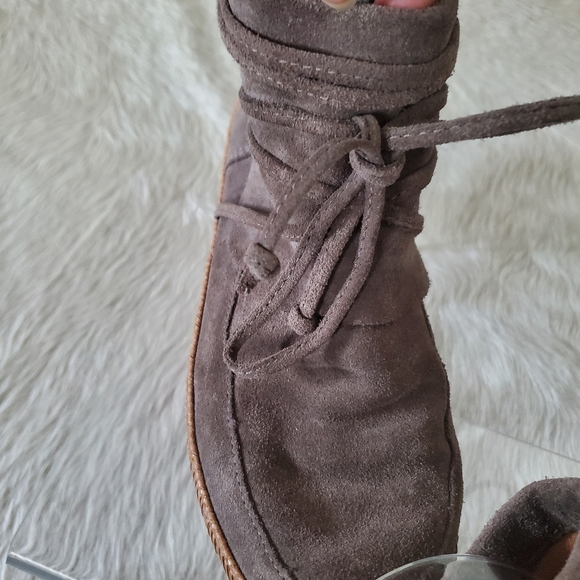 UGG | Shoes | Ugg Reid Suede Ankle Boots Moccasins Sheepskin Lined ...